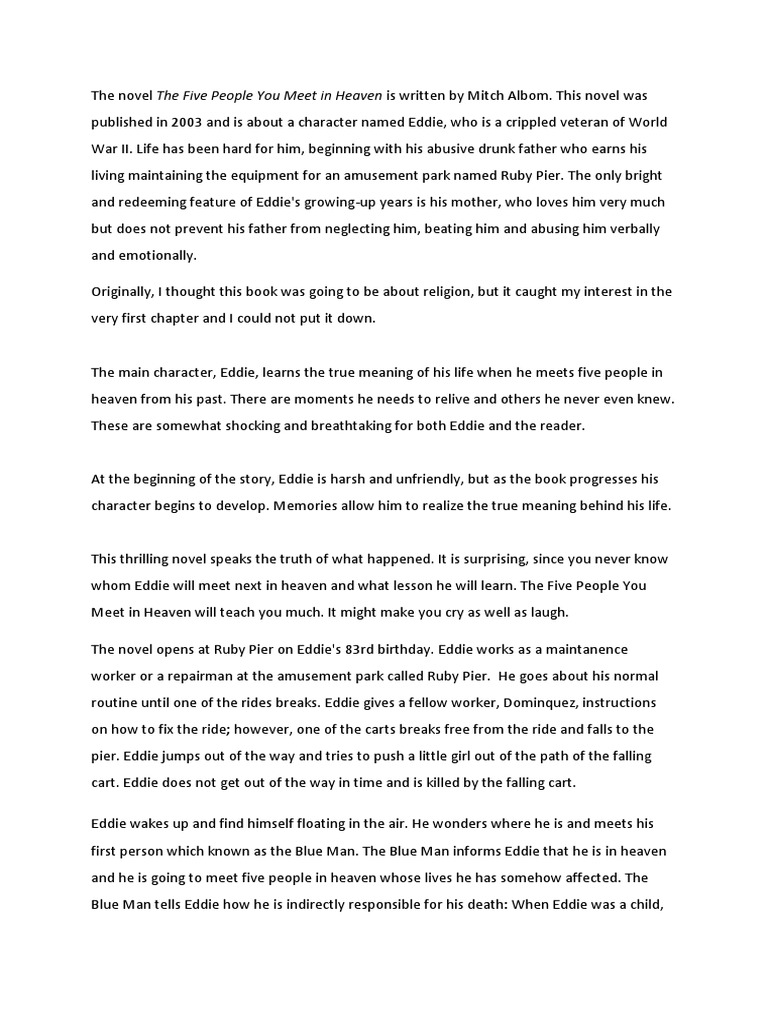 Eddie's Lessons: An Analysis of the Characters and Themes in Mitch ...