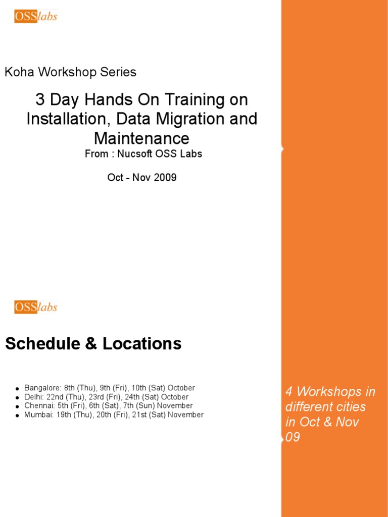 Koha Workshop Brochure | PDF | Linux | Apache Http Server