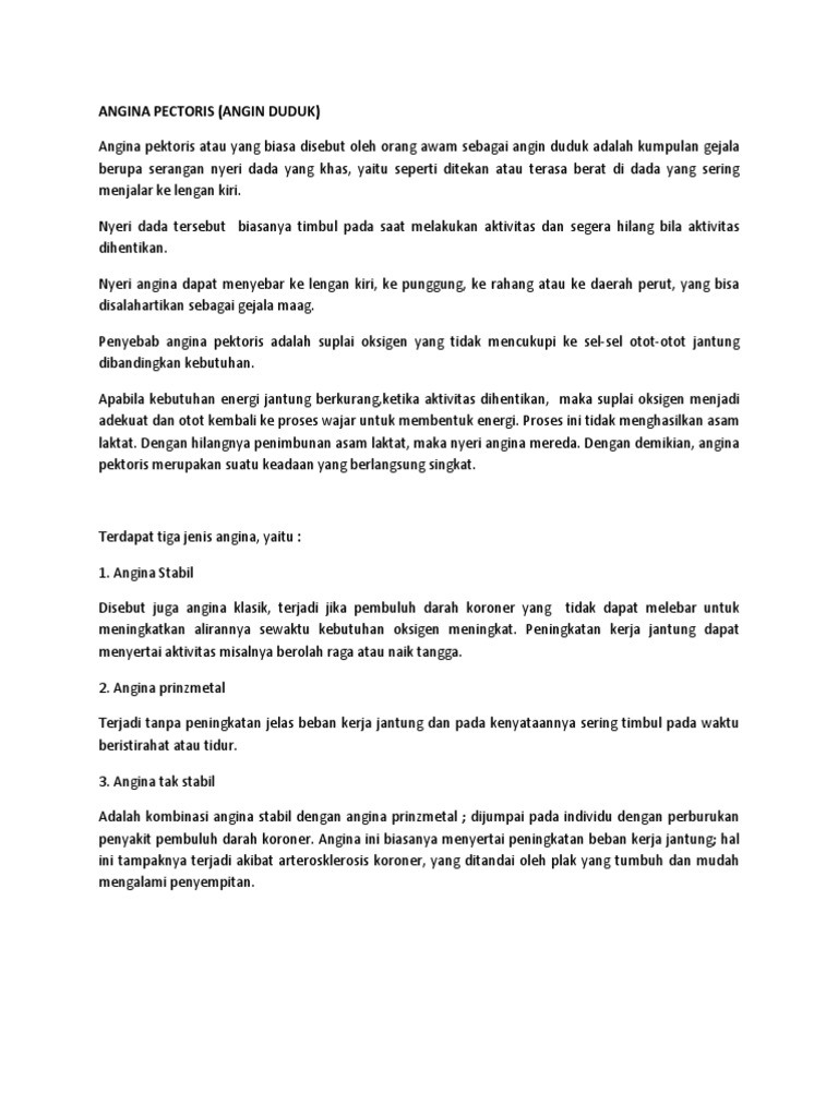 Leaflet Angina Pectoris | PDF