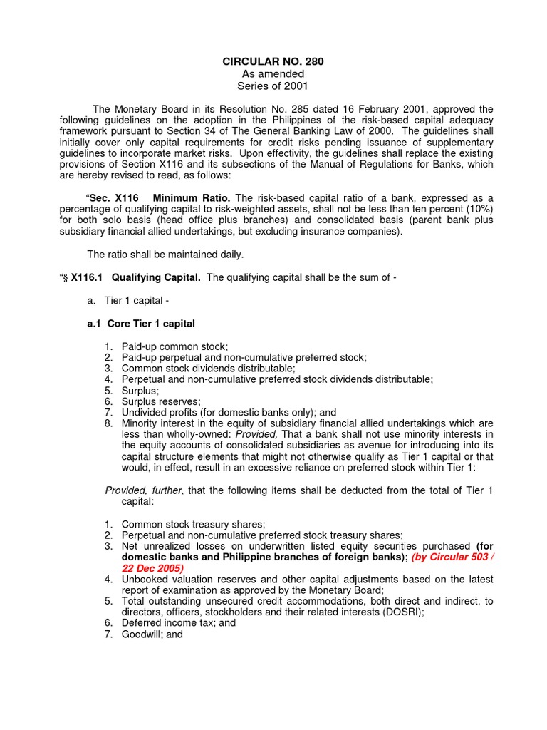 BSP C 280 Amended | PDF | Credit (Finance) | Preferred Stock