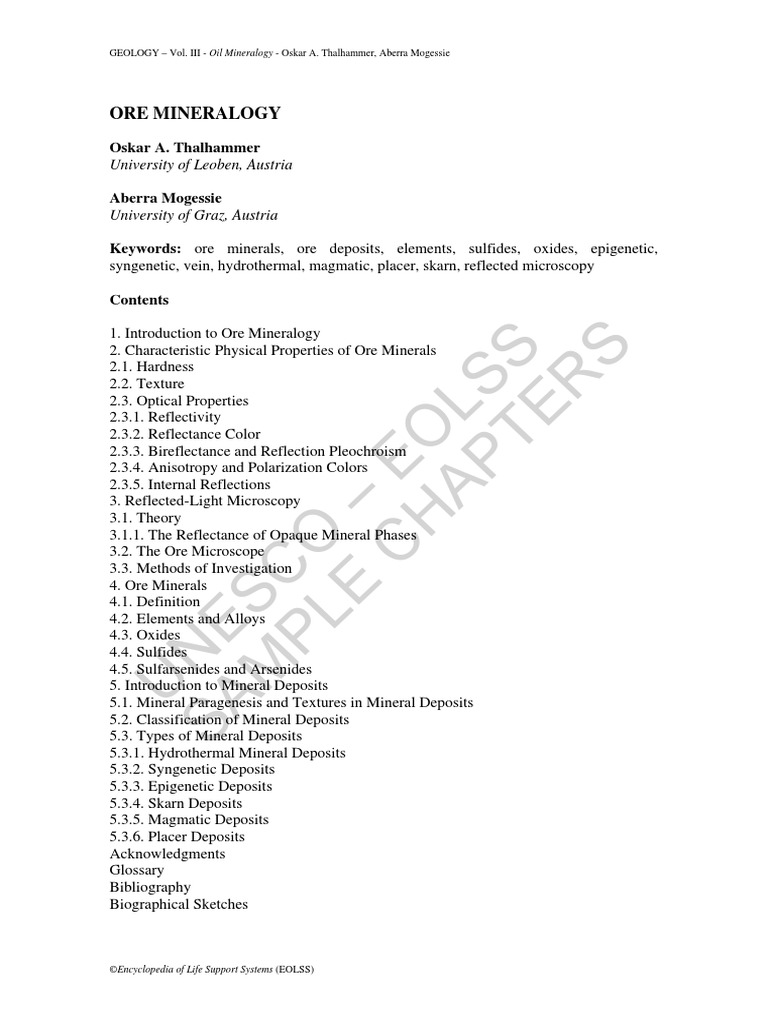 Introduction To Ore Mineralogy | PDF | Minerals | Reflection (Physics)