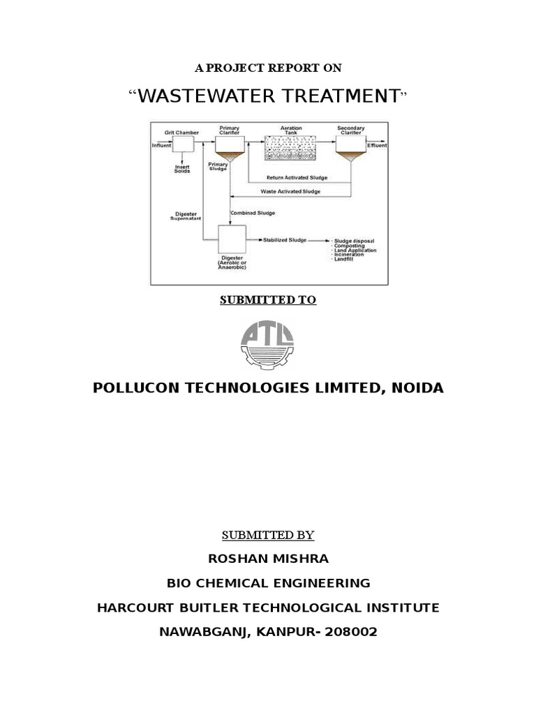 Wastewater Treatment Project Report | PDF | Waste Treatment Technology ...