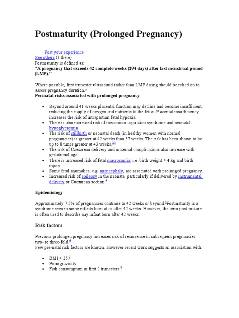 Post Maturity | PDF | Fetus | Pregnancy