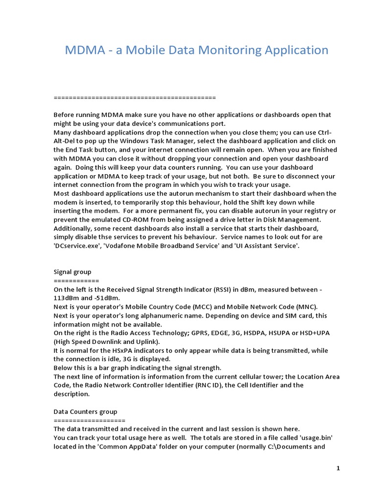 Mobile Data Monitoring Application Guide | PDF | High Speed Packet ...