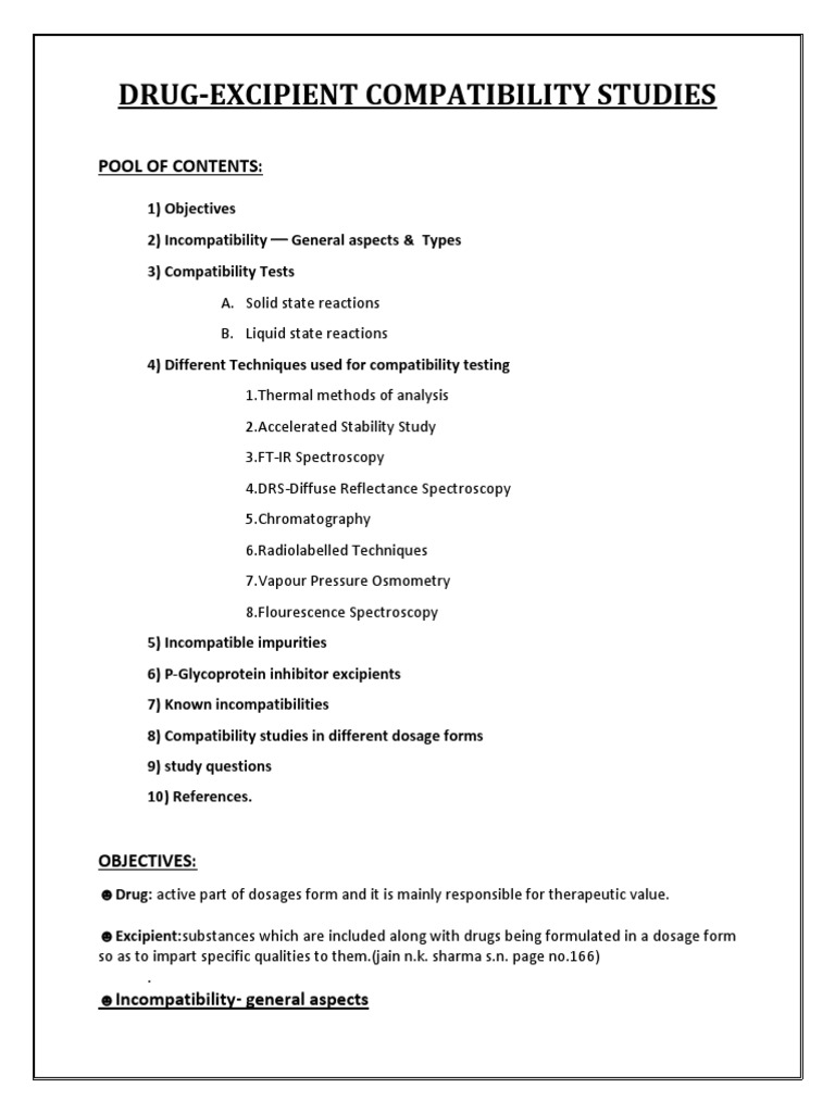 Drug Excipient Compatibility Study | Differential Scanning Calorimetry ...