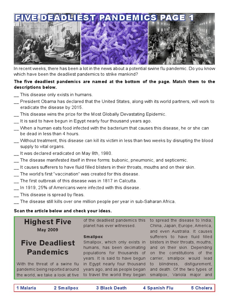 Five Deadliest Pandemics Explained | PDF | Smallpox | Pandemic