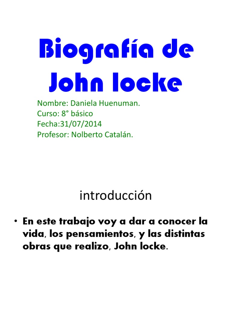 Biografía y obras de John Locke | PDF | John Locke | Movimientos ...