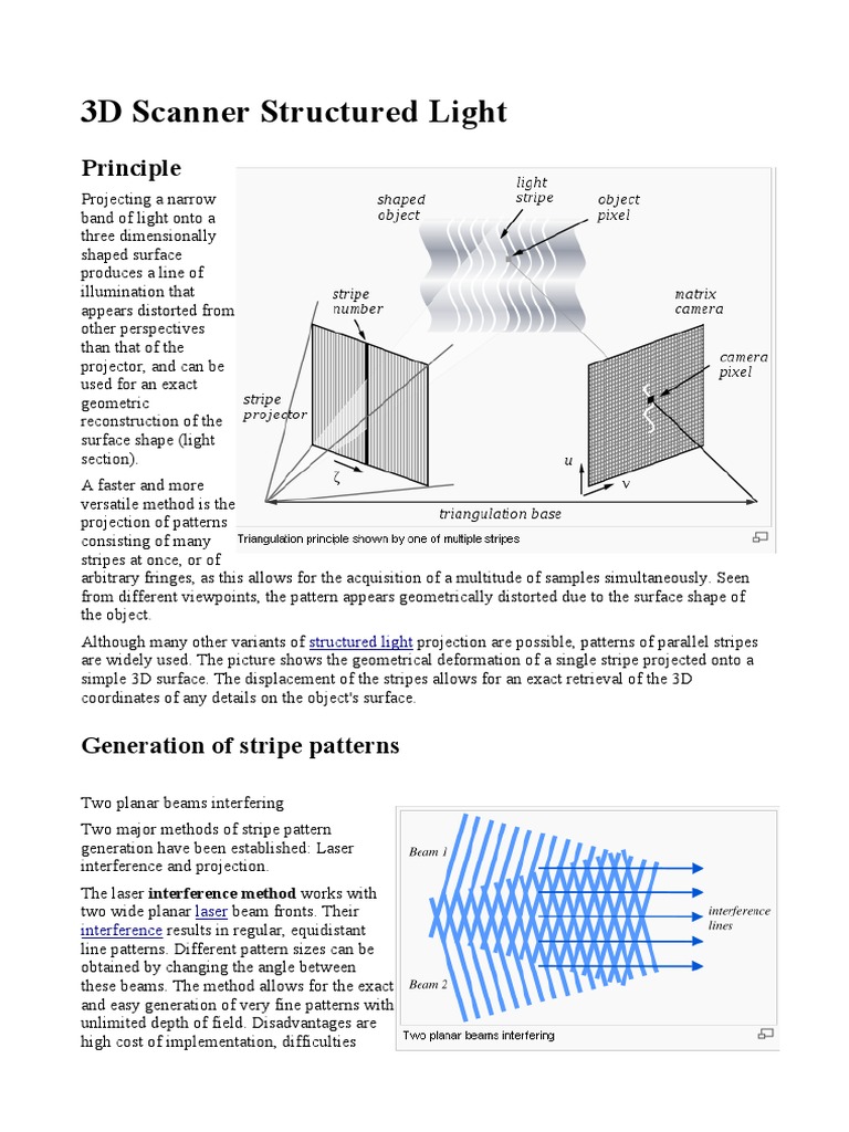 3D Scanner Structured Light: Principle | PDF | Atomic | Electromagnetic ...