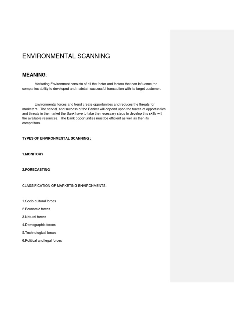 Environmental Scanning: Meaning | PDF