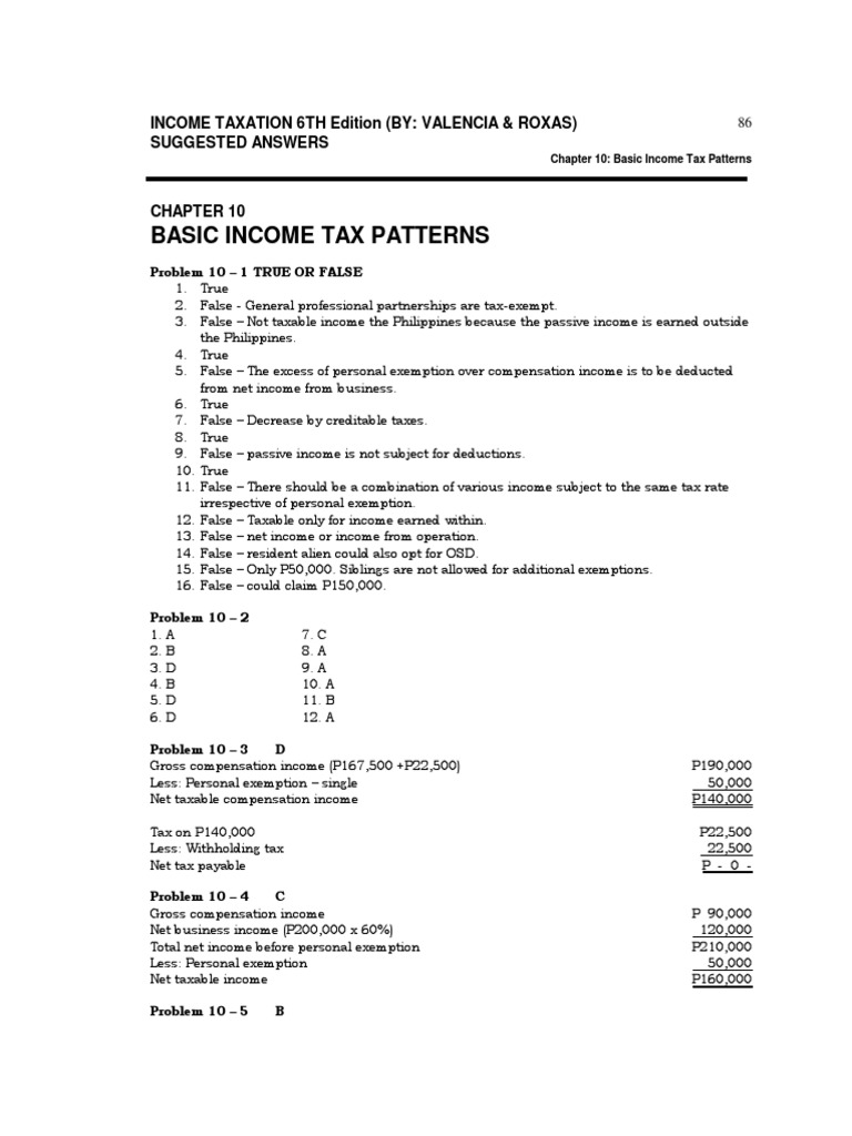 Chapter 10 | PDF | Income Tax | Taxable Income