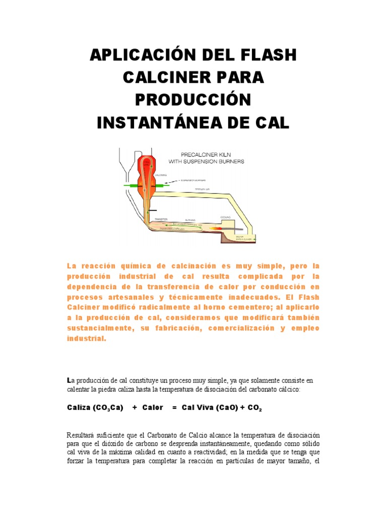 Flash Calciner: Innovación en Producción de Cal | PDF | Carbonato | Aluminio