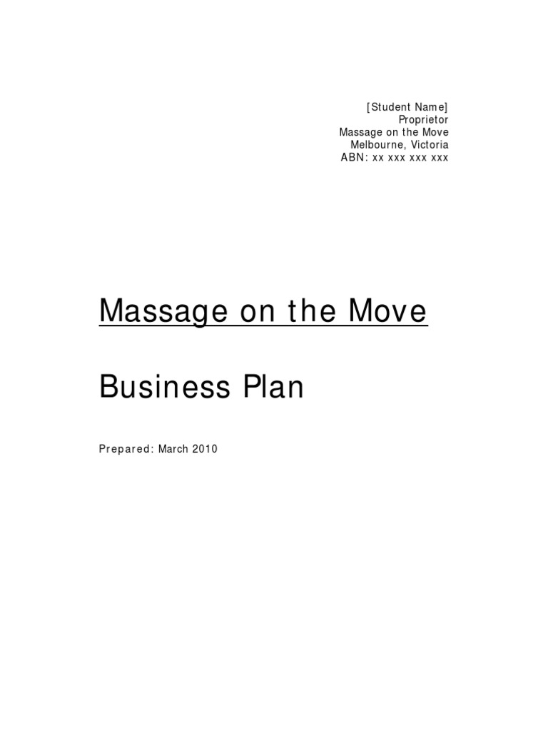 Business Plan Sample | PDF | Massage | Chiropractic