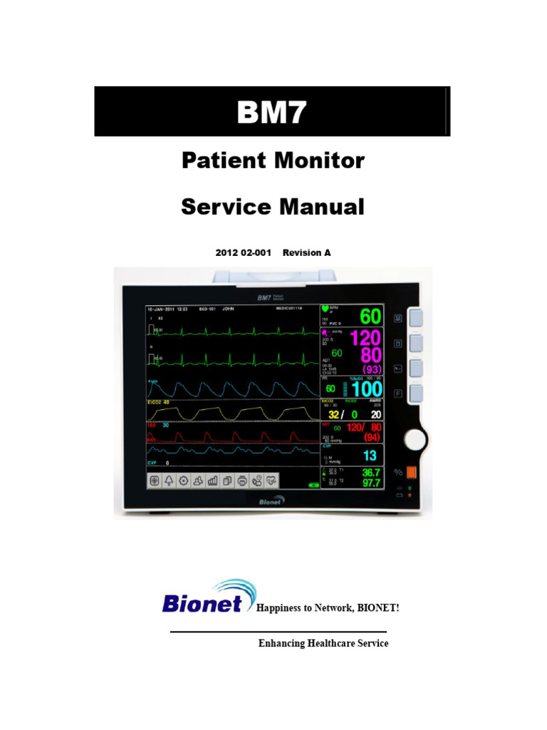 BM7 Patient Monitor Service Manual | PDF | Blood Pressure | Monitoring ...