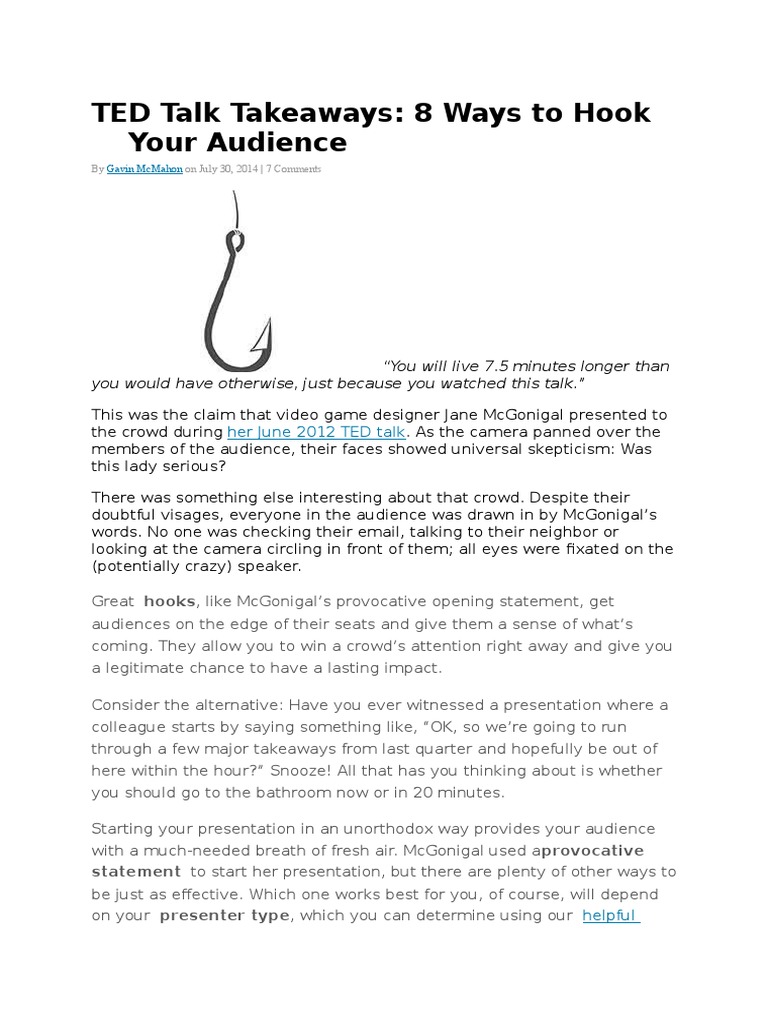 8 Effective Hooks for Presentations | PDF | Leisure