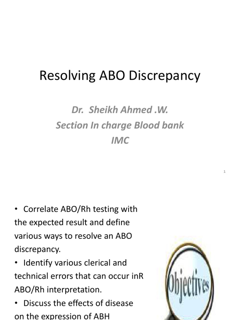 Resolving ABO Discrepancy | PDF Resolving ABO Discrepancy | PDF