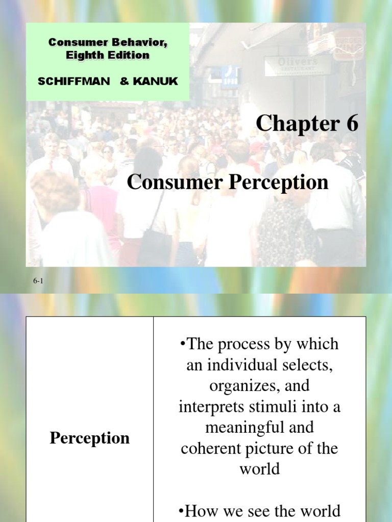 Consumer Perception Consumer Behavior Eighth Edition Schiffman