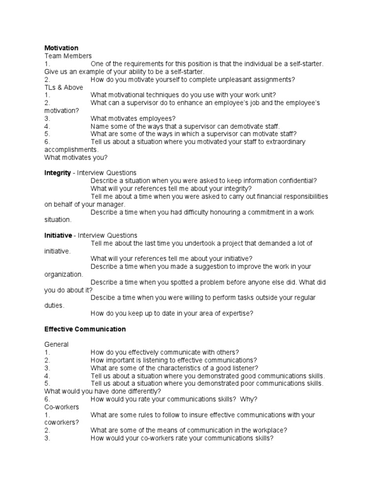 Morale Questions | PDF | Leadership | Motivation