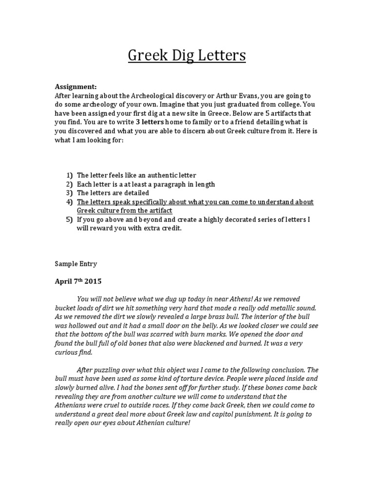 Greek Dig Letters: Assignment | PDF | Social Science