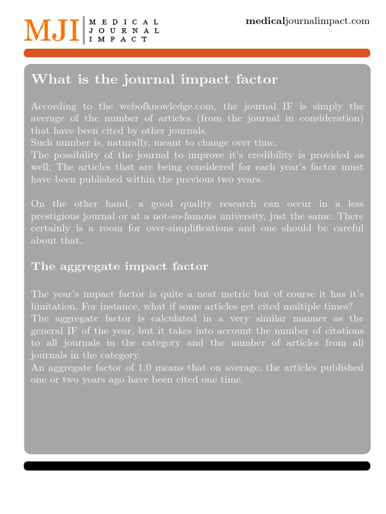 What Is "Impact Factor"? | PDF