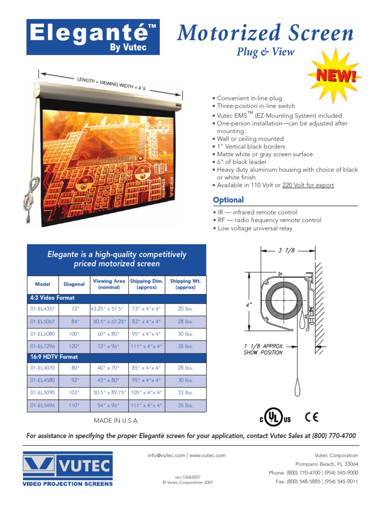 Vutec Elegante Electrica | PDF | Remote Control | Radio Frequency