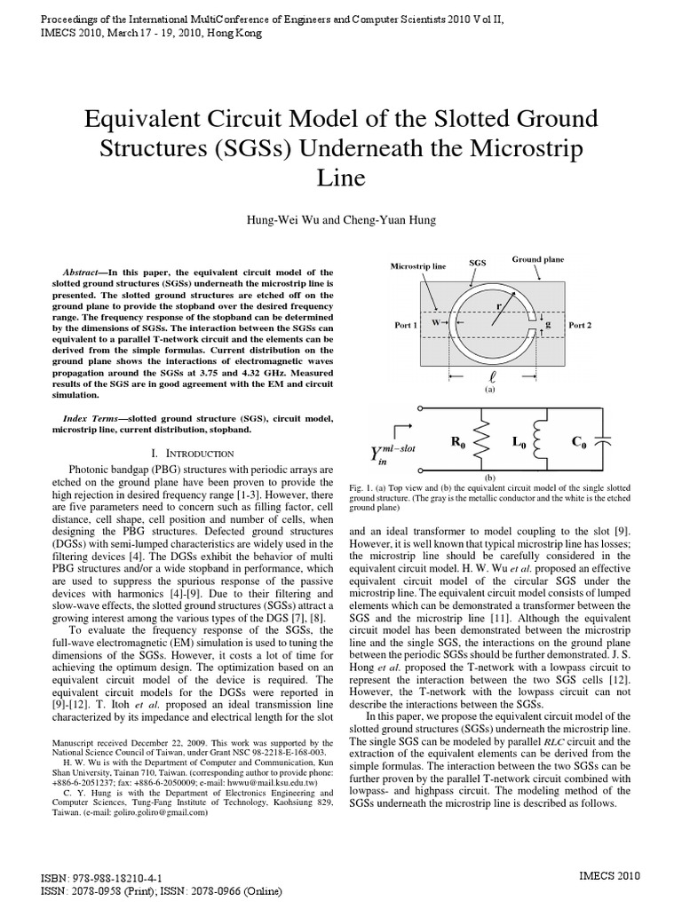Equivalent Circuit Modeling of Interactions Between Slotted Ground ...