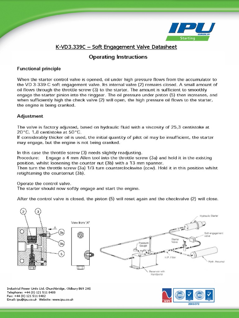 Soft Engagement Valve Datasheet | PDF
