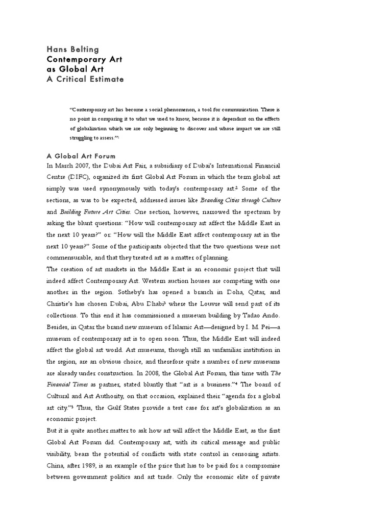 Globalization's Impact on Contemporary Art: How Economic Forces and ...