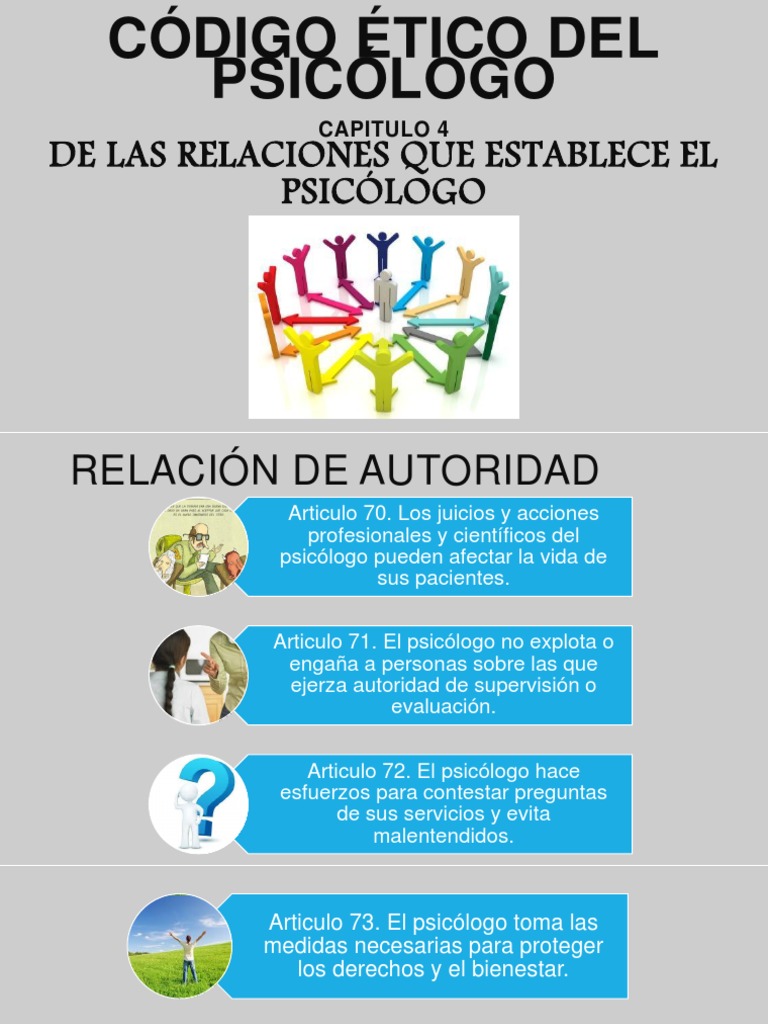 Codigo Etico. Capitulo 4.pptx | Psicólogo | Sicología y ciencia cognitiva