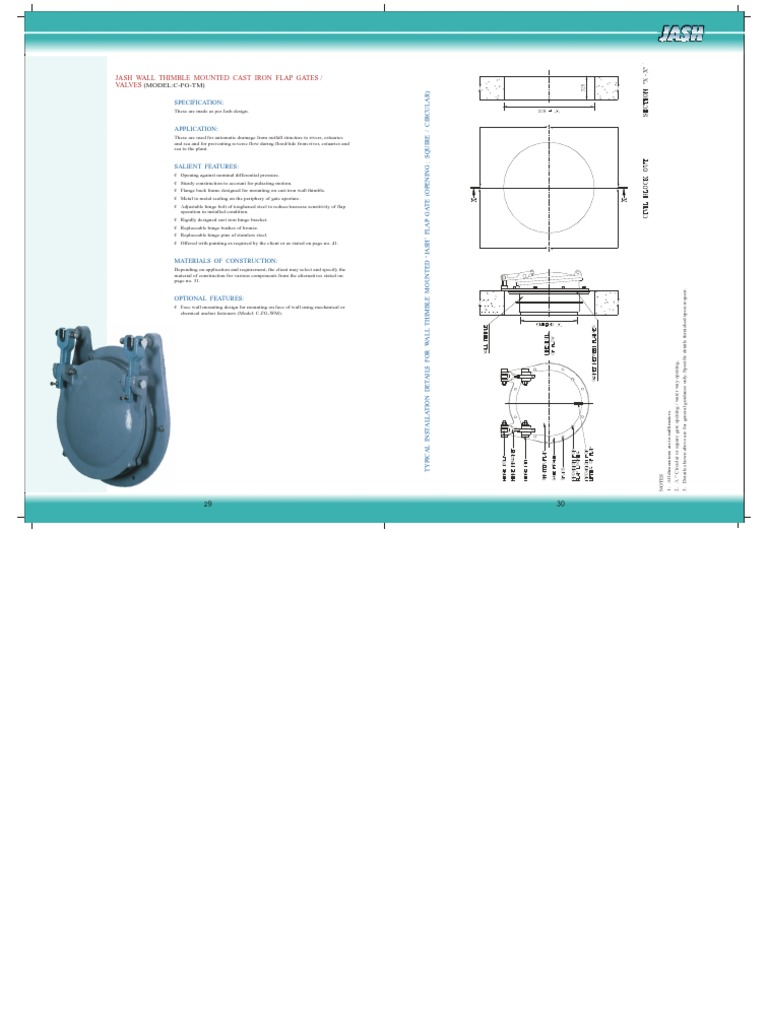 Wall Thimble Flap Gate Specs | PDF