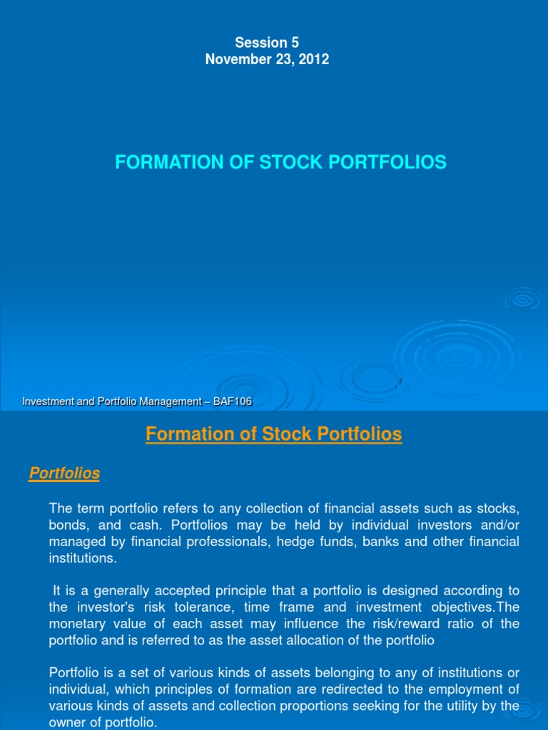 Stock Portfolio Formation Guide | PDF | Portfolio (Finance) | Stocks