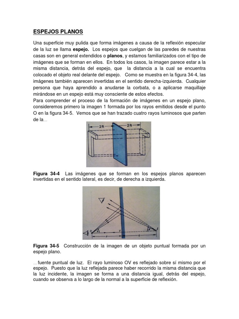 Imágenes en Espejos Planos y Esféricos | PDF | Espejo | Reflexión (Física)