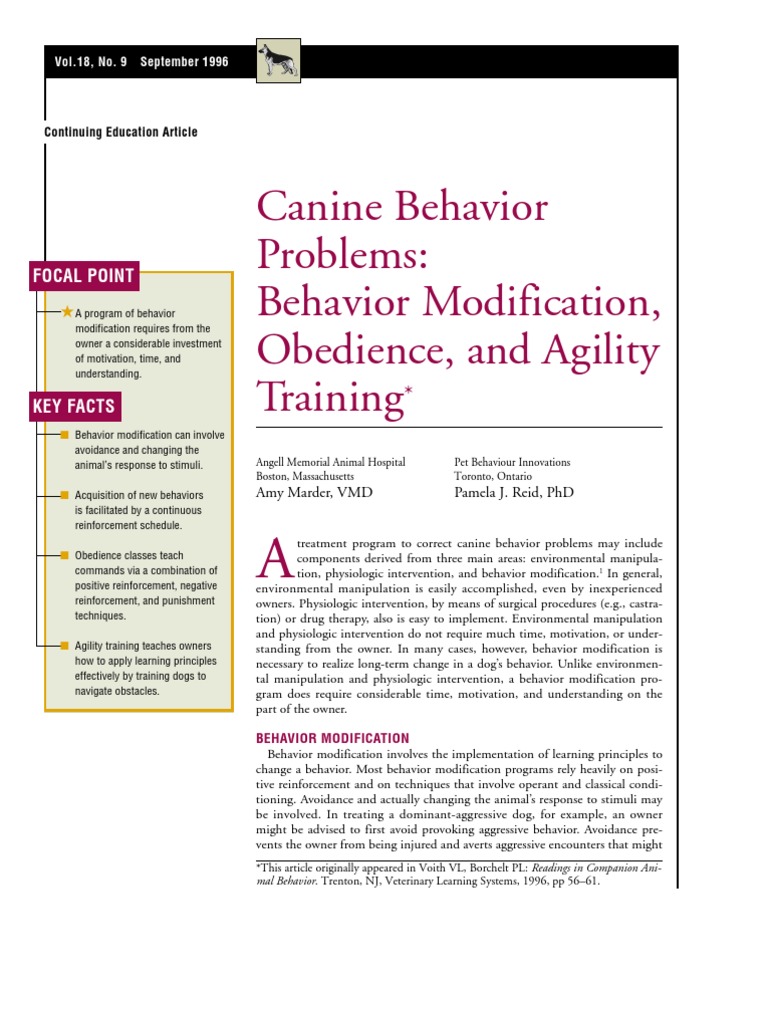 CANINE-Canine Behavior Problems | PDF | Reinforcement | Obedience Training