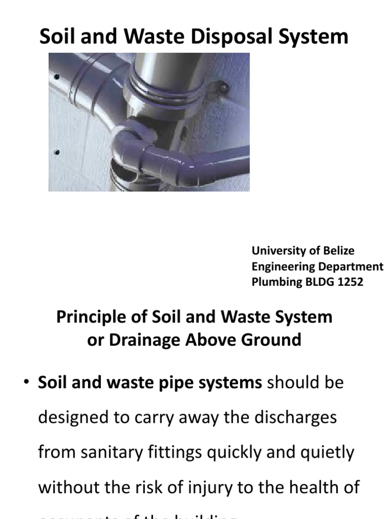 Soil and Waste Disposal System | Plumbing | Pipe (Fluid Conveyance)