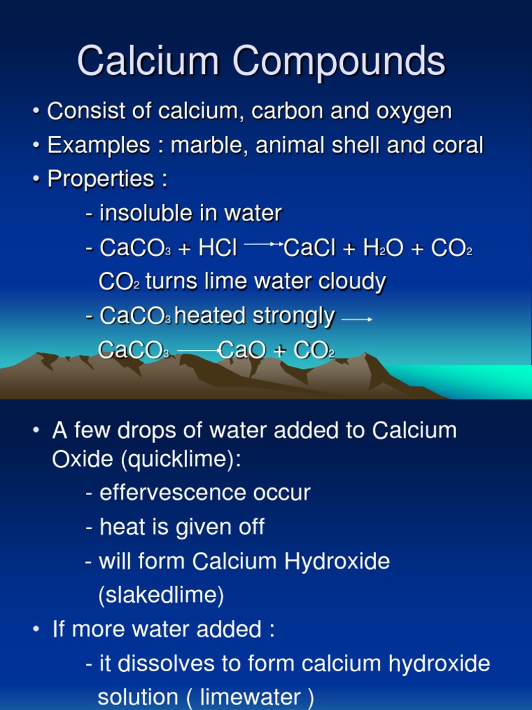 Calcium Compounds | PDF | Calcium | Petroleum