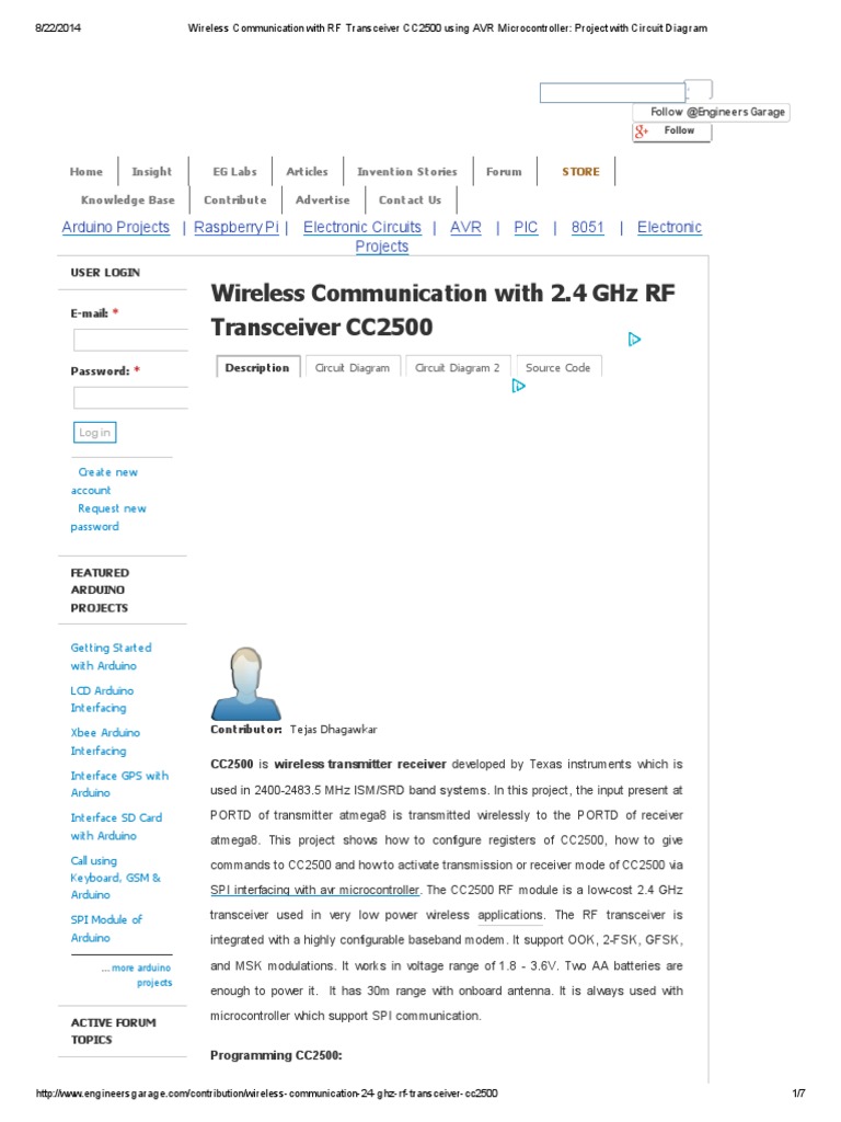 Wireless Communication With RF Transceiver CC2500 | PDF | Computer Networking | Computer Data