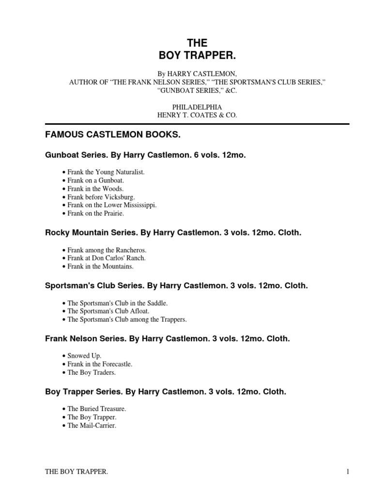 The Boy Trapper by Castlemon, Harry, (Pseud.), 1842-1915 | PDF