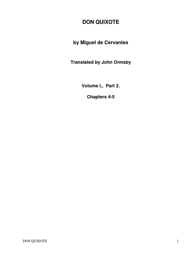 The History of Don Quixote, Volume 1, Part 02 by Cervantes Saavedra ...