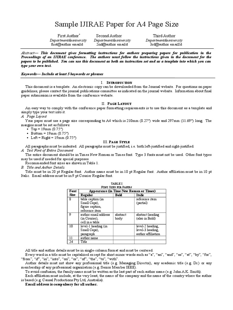 Sample IJIRAE Paper For A4 Page Size: First Author Second Author Third ...