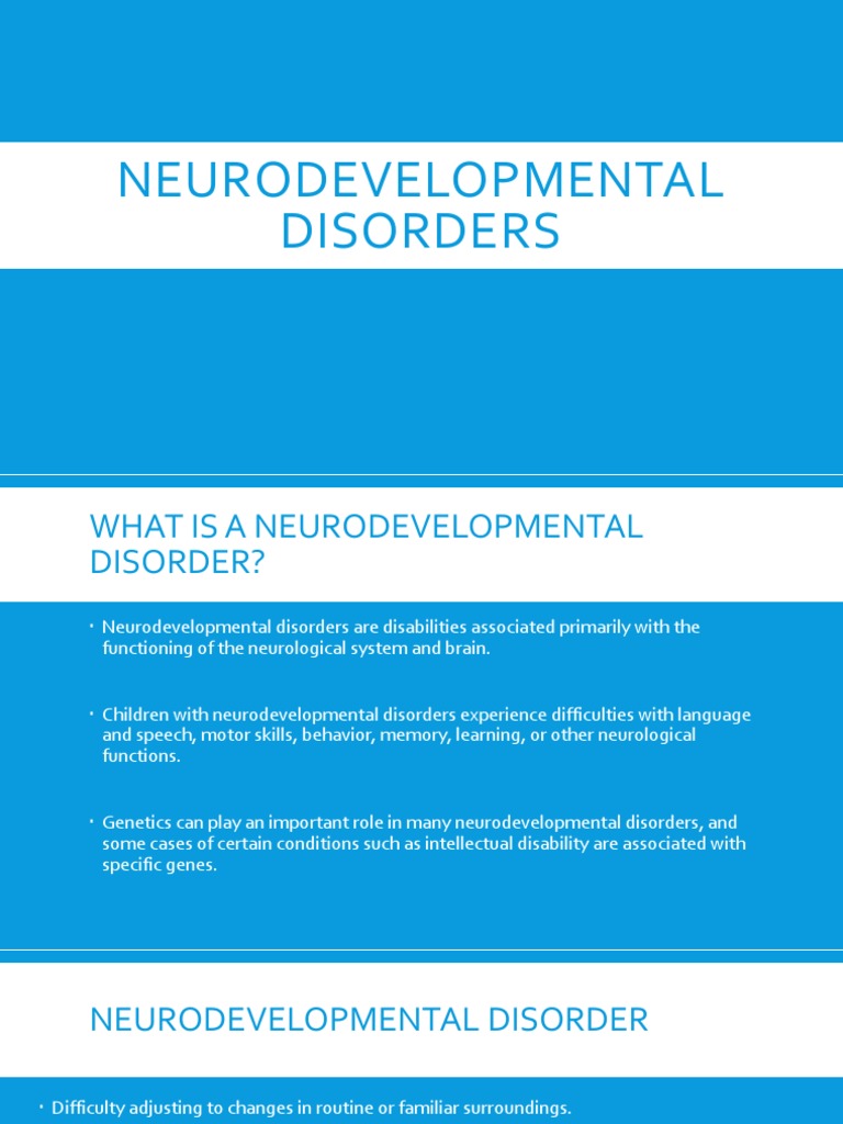 Overview of Neurodevelopmental Disorders | PDF | Intellectual ...