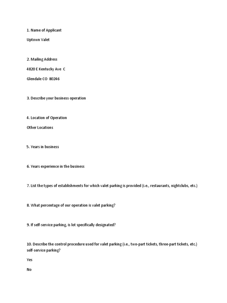 Blank Template For Draf Valet Parking Proposal 1 | PDF | Fraud ...