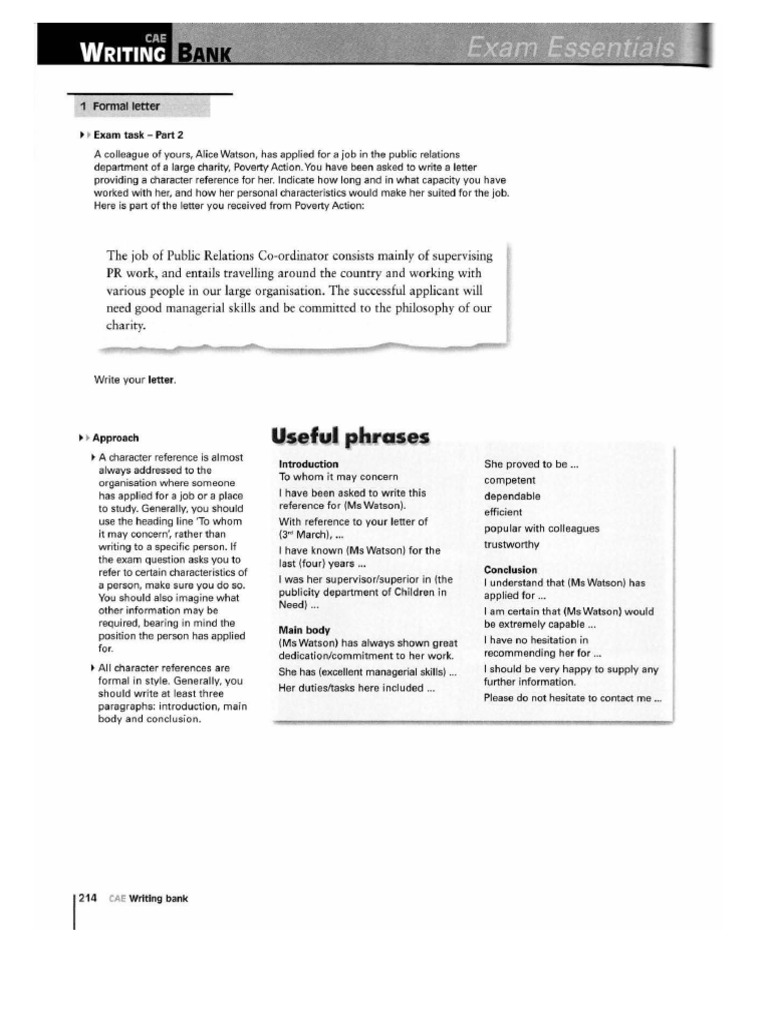 CAE Writing Models (CAE Practice Tests Exam Essentials) | PDF ...