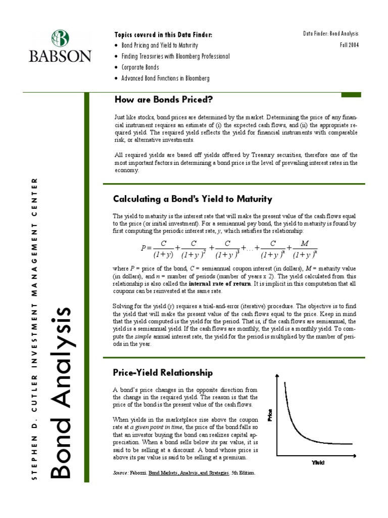 Understanding Bond Pricing on Bloomberg | PDF | Bonds (Finance) | Yield ...