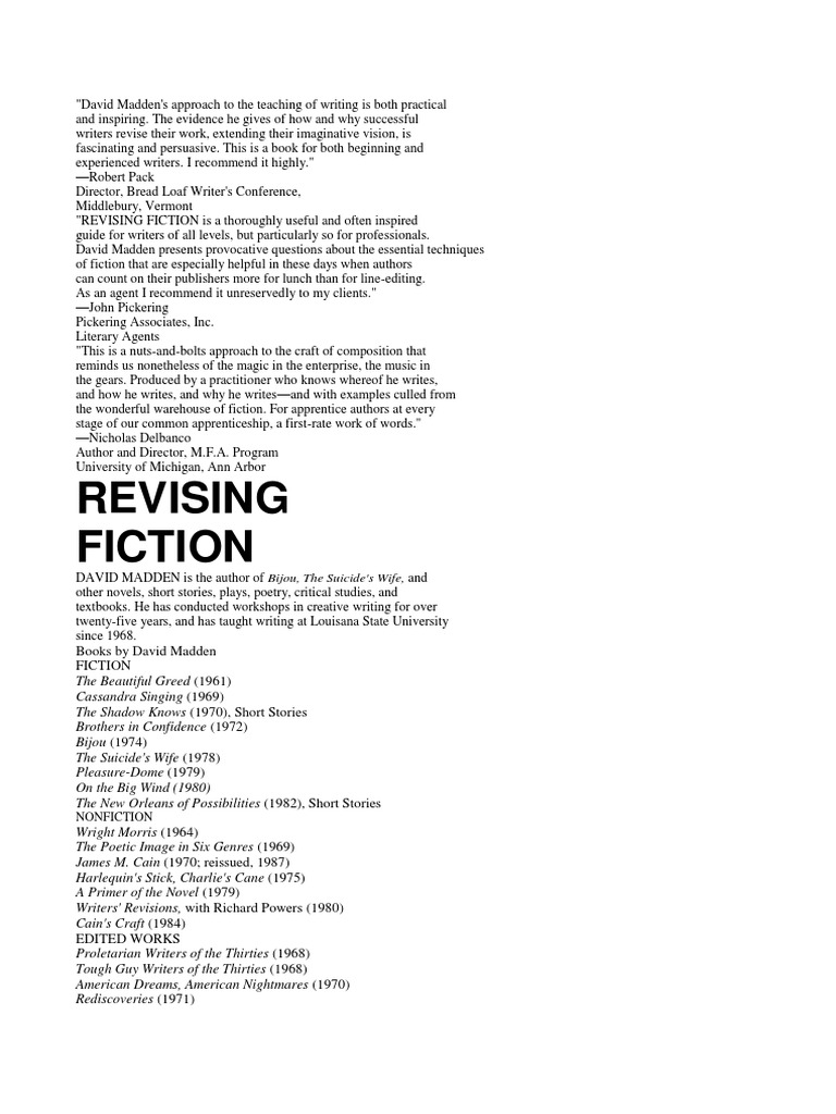 Fiction Revising | PDF | Narration | Imagination