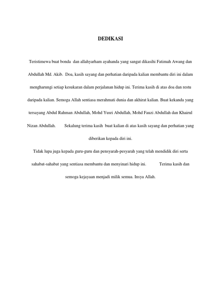 Contoh DEDIKASI | PDF