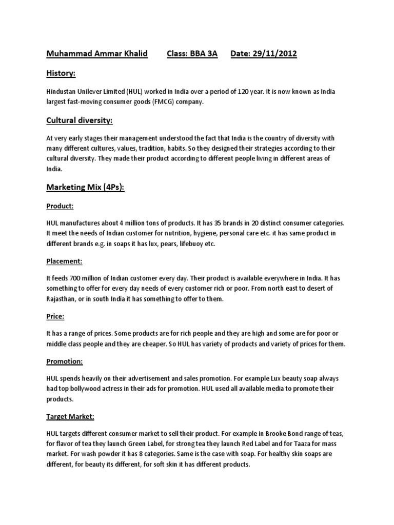 HUL's Diverse Marketing Strategy | PDF | Wellness | Lifestyle