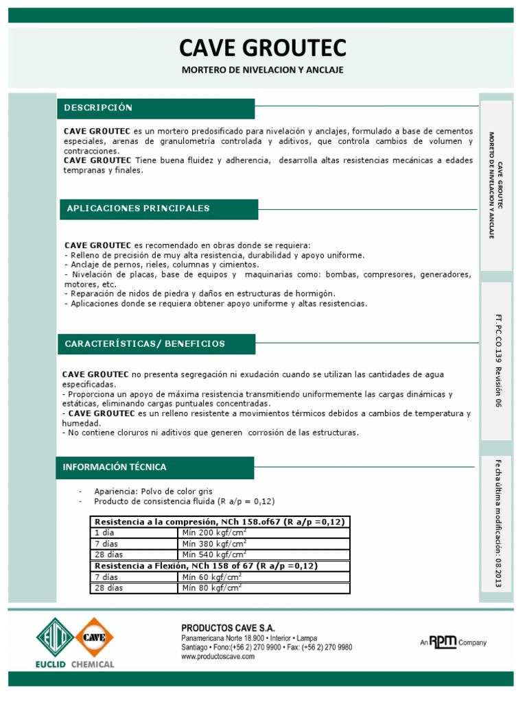Cave Groutec Versin6 | PDF | Agua | Química
