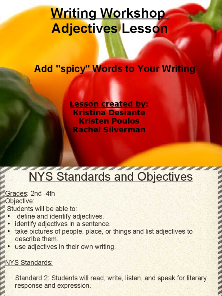 Adjectives Workshop for Grades 2-4 | PDF | Human Communication ...