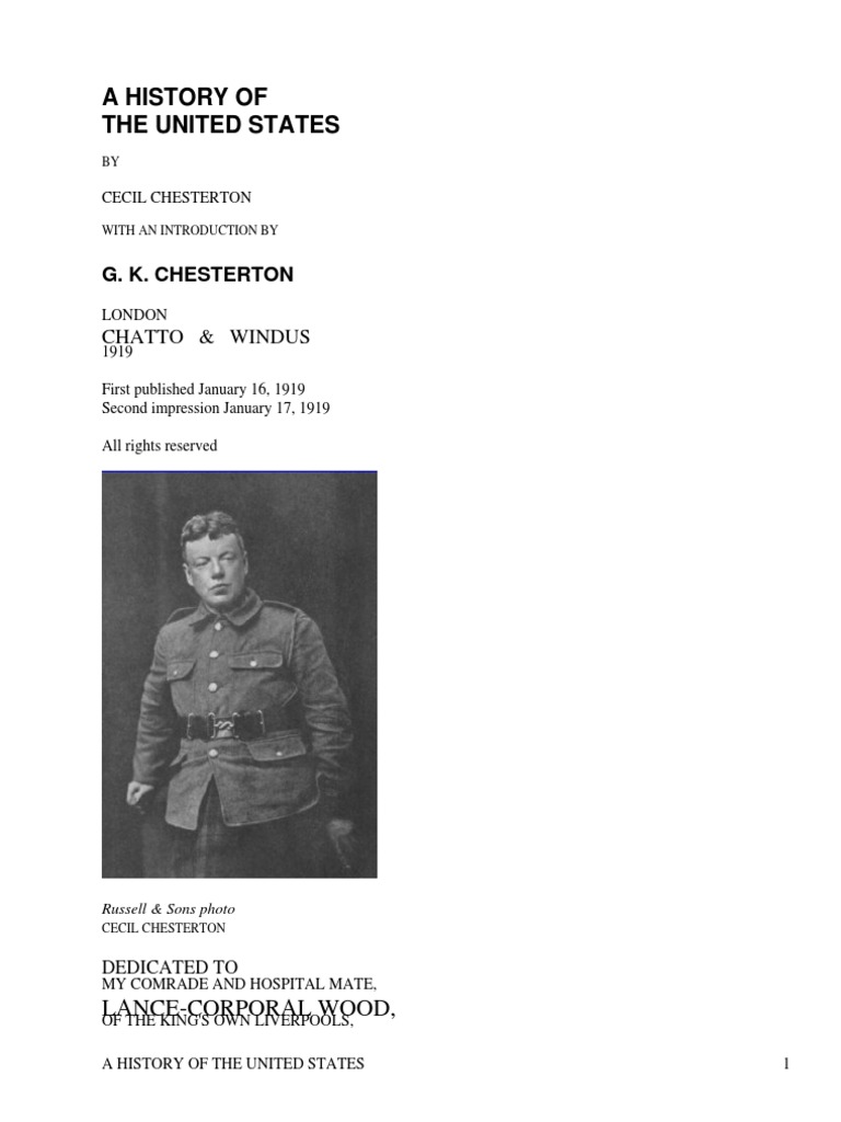A History of The United States by Chesterton, Cecil, 1879-1918 | PDF ...