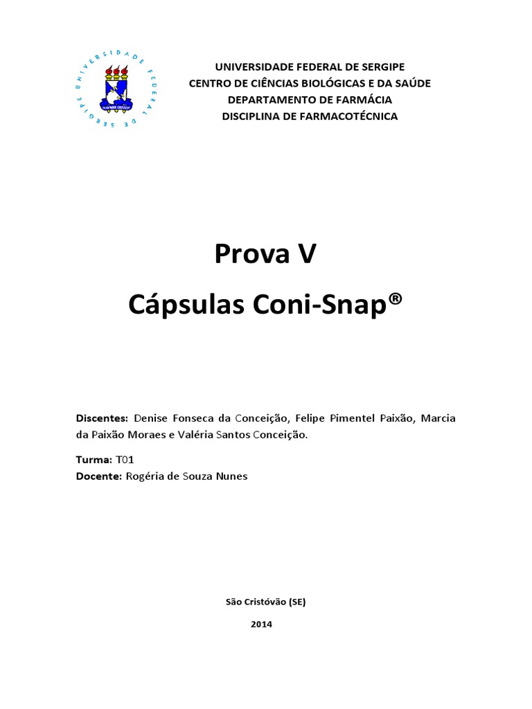 Sobre As Cápsulas Coni-Snap | PDF | Pigmento | Umidade