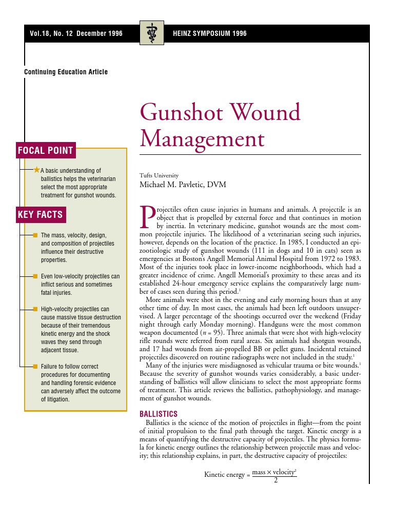 Gunshot Wound Management | PDF | Bullet | Shotgun